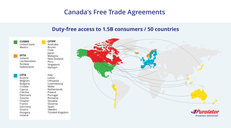 Canada’s Free Trade Agreements Offer Duty-Free Access to 50 Countries and 1.5 Billion Consumers ...
